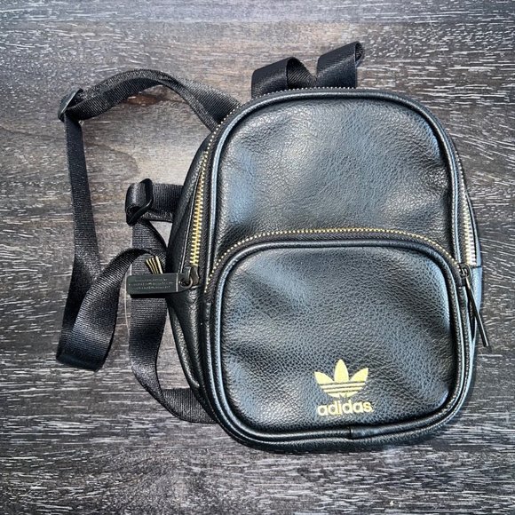 adidas | Bags | Adidas Originals Mini Faux Leather Backpack Purse Black ...